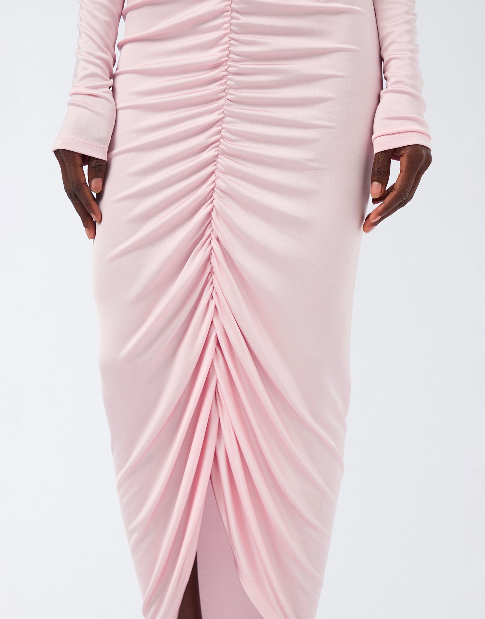 Kim Turtleneck CutOut Midi Dress Pink - The Andamane
