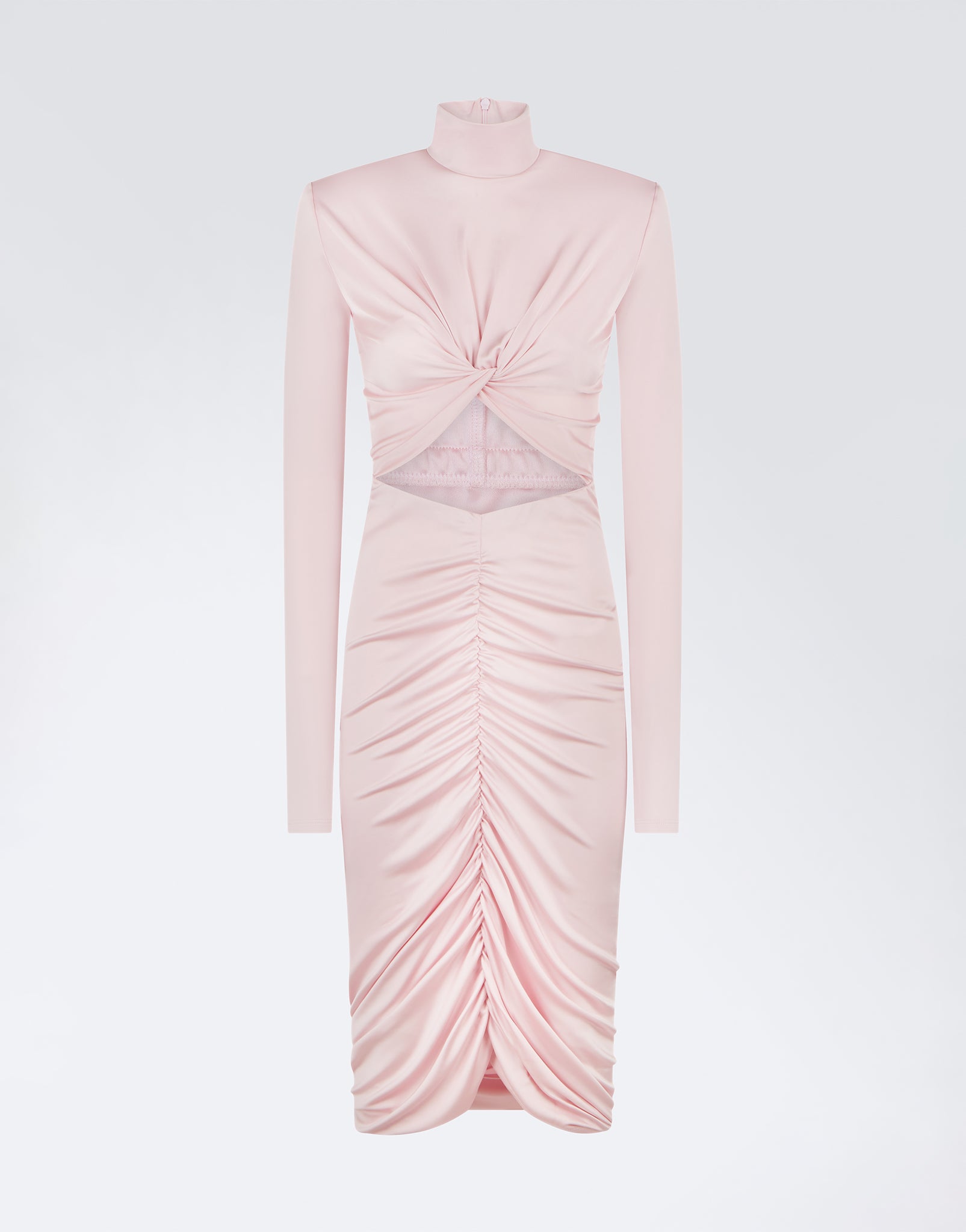Kim Turtleneck CutOut Midi Dress Pink - The Andamane